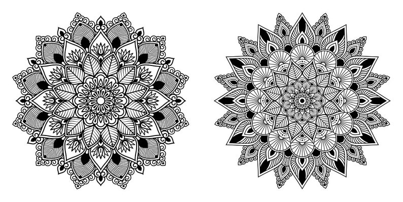 100 Mandala Drawing Pages - Etsy