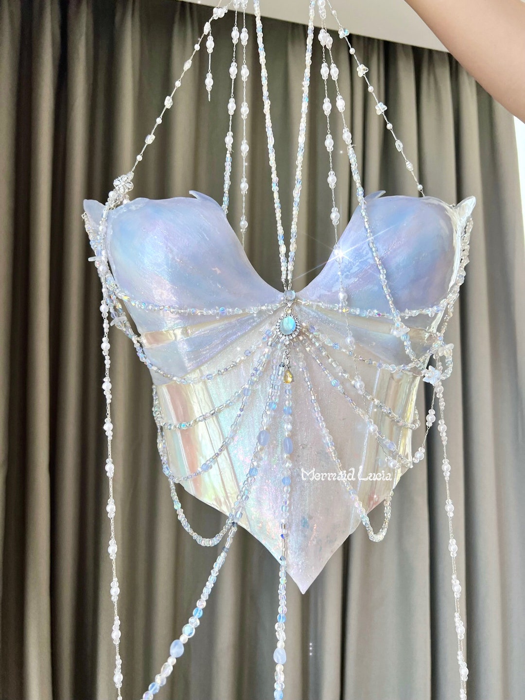 Mermaid Tears Resin Mermaid Corset Bra Top Cosplay Costume Patent ...