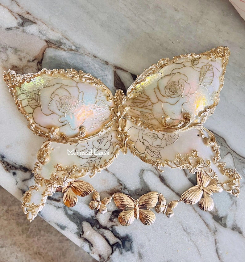 Moonstone Butterfly Resin Mermaid Corset Bra Top Cosplay - Etsy UK