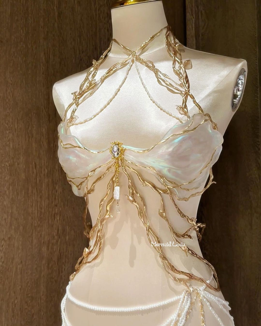 Forest Fairy Resin Porcelain Mermaid Corset Bra Top Cosplay Costume ...