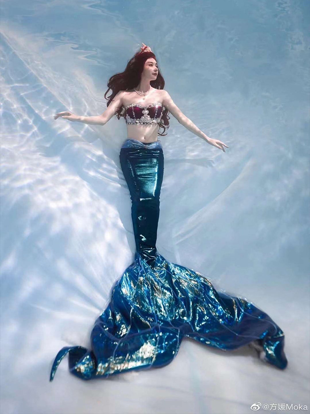 Mermaid Little Mermaid Tail 1 Reflective Fabric Teal Color - Etsy