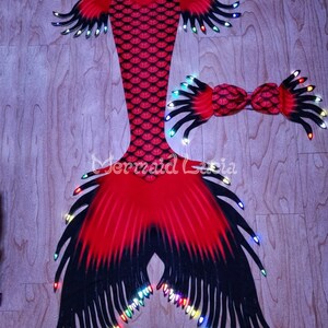 Patent-protected Glowing Mermaid Merman Tail Style 1 Red Black - Etsy