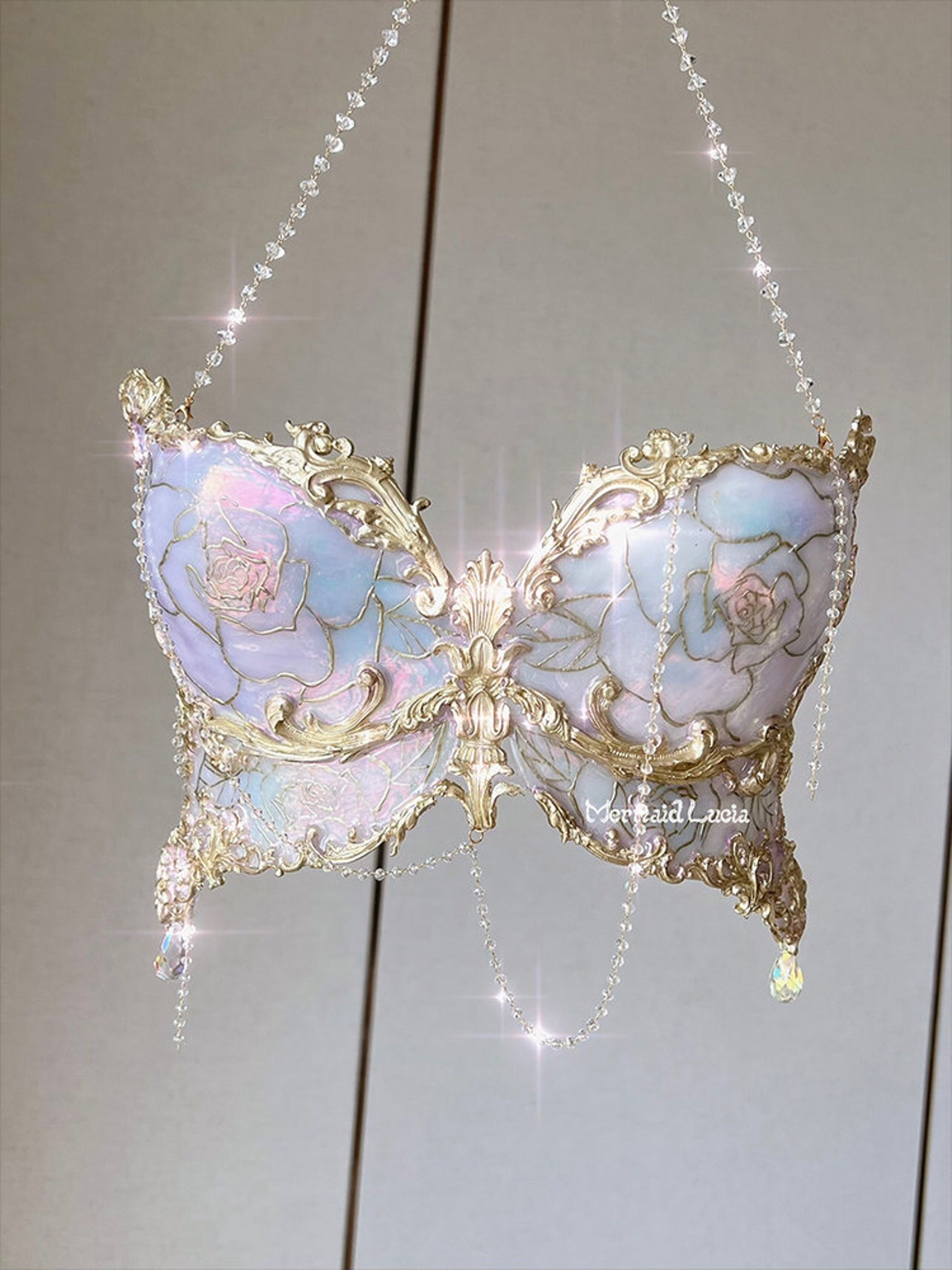 Moonstone Butterfly Resin Mermaid Corset Bra Top Cosplay - Etsy UK
