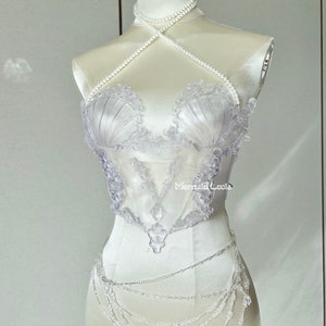 Transparent Shell Girl Resin Mermaid Corset Bra Top Cosplay Costume ...
