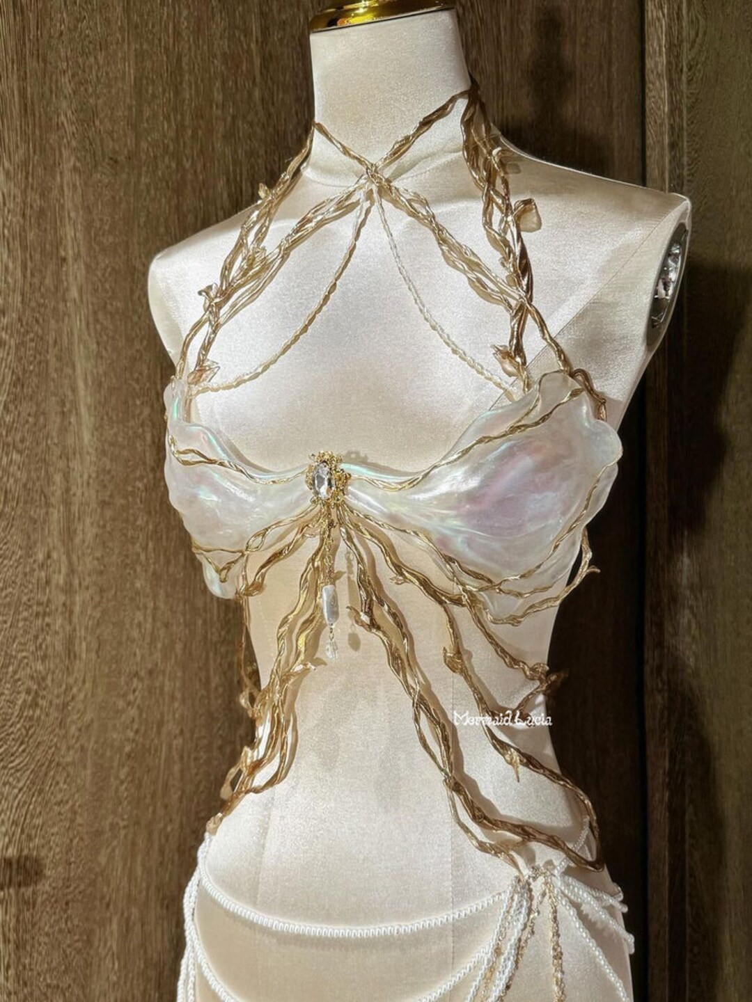 Forest Fairy Resin Porcelain Mermaid Corset Bra Top Cosplay Costume ...