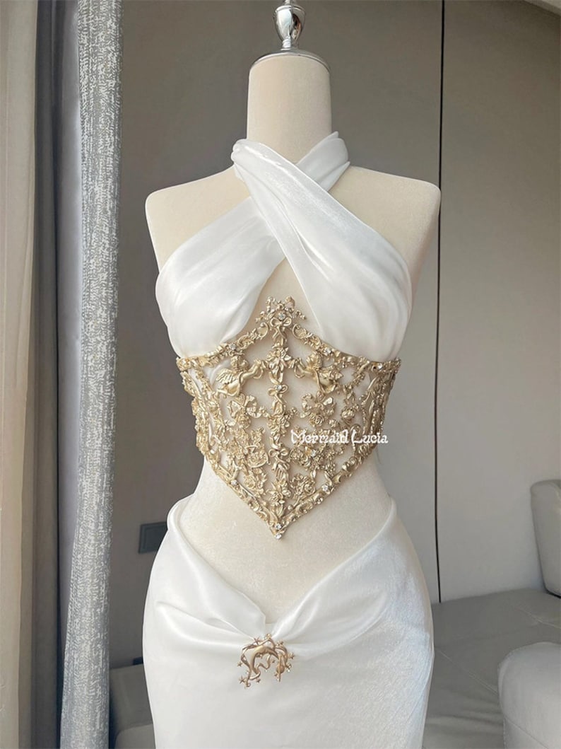 Baroque Waistband Gold Resin Mermaid Corset Bra Top Cosplay - Etsy