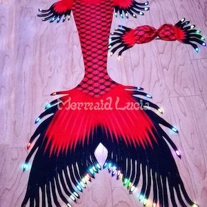 Patent-protected Glowing Mermaid Merman Tail Style 1 Red Black - Etsy