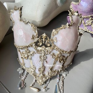 Pink Marble Color Resin Mermaid Corset Bra Top Cosplay Costume Patent ...