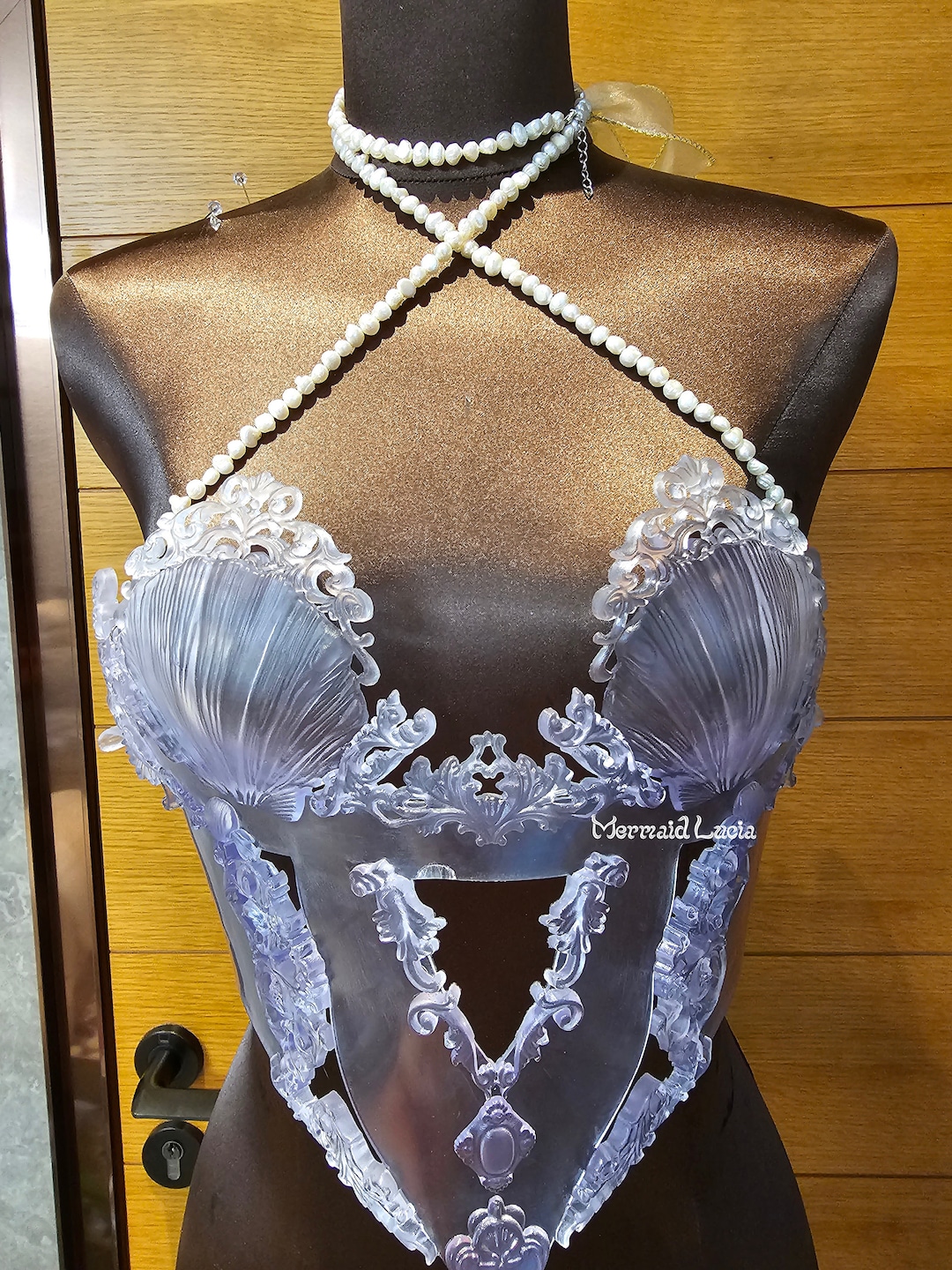 Transparent Shell Girl Resin Mermaid Corset Bra Top Cosplay Costume ...