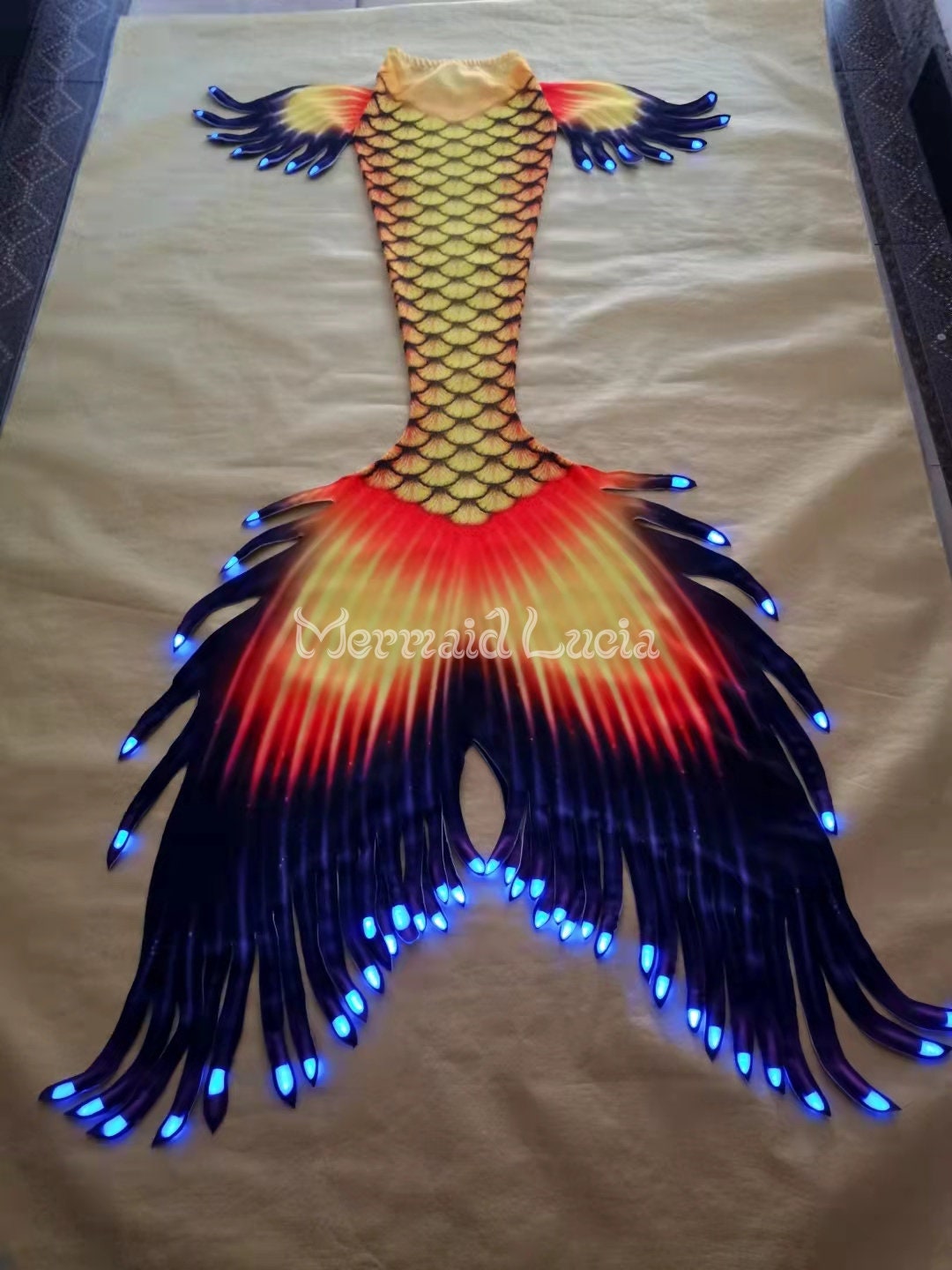 Patent-protected Glowing Mermaid Merman Tail Style 1 Yellow Purple - Etsy