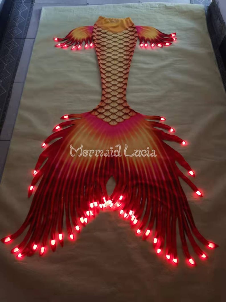 Patent-protected Glowing Mermaid Merman Tail Style 1 Yellow Red - Etsy