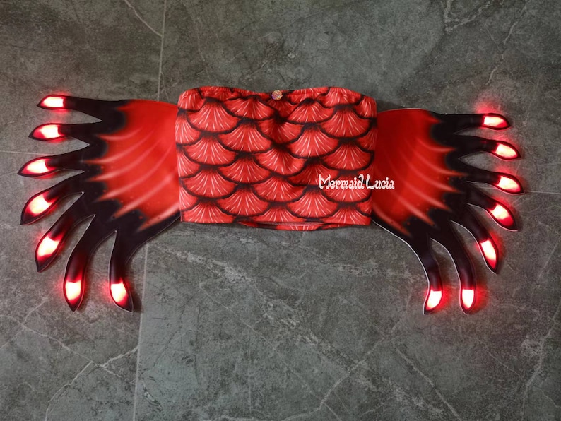 Patent-protected Glowing Mermaid Merman Tail Style 1 Red Black - Etsy