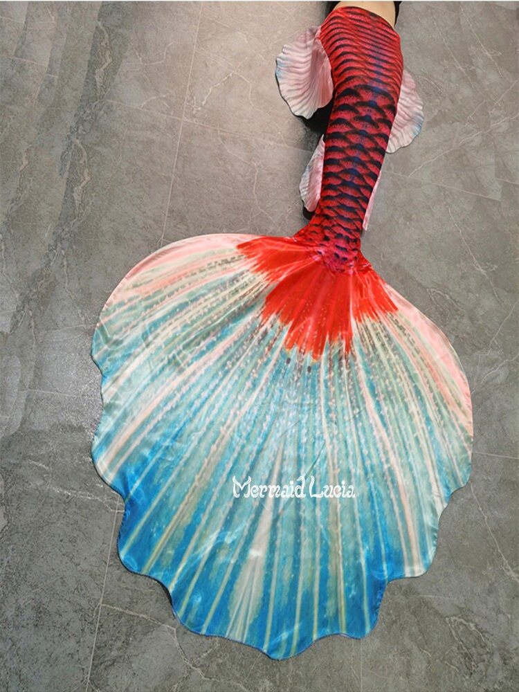 HANDMADE Big Koi Fluke Synthetic Silk Reflective Fabric Mermaid Tail - Etsy
