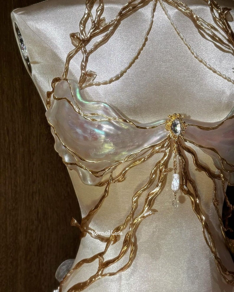 Forest Fairy Resin Porcelain Mermaid Corset Bra Top Cosplay Costume ...