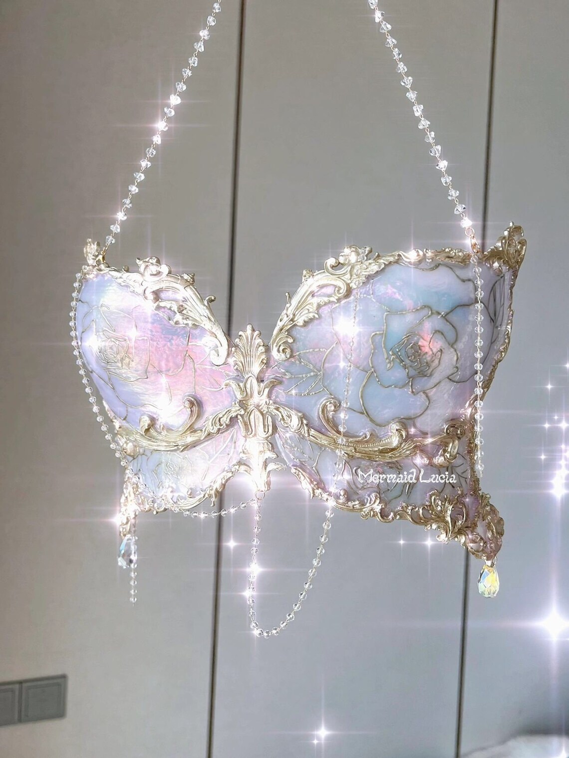 Moonstone Butterfly Resin Mermaid Corset Bra Top Cosplay - Etsy UK