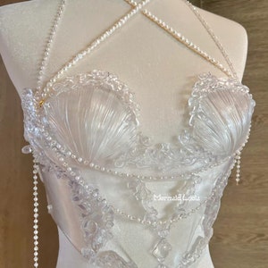 Transparent Shell Girl Resin Mermaid Corset Bra Top Cosplay Costume ...