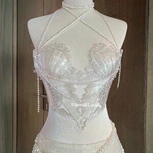 Transparent Shell Girl Resin Mermaid Corset Bra Top Cosplay Costume ...