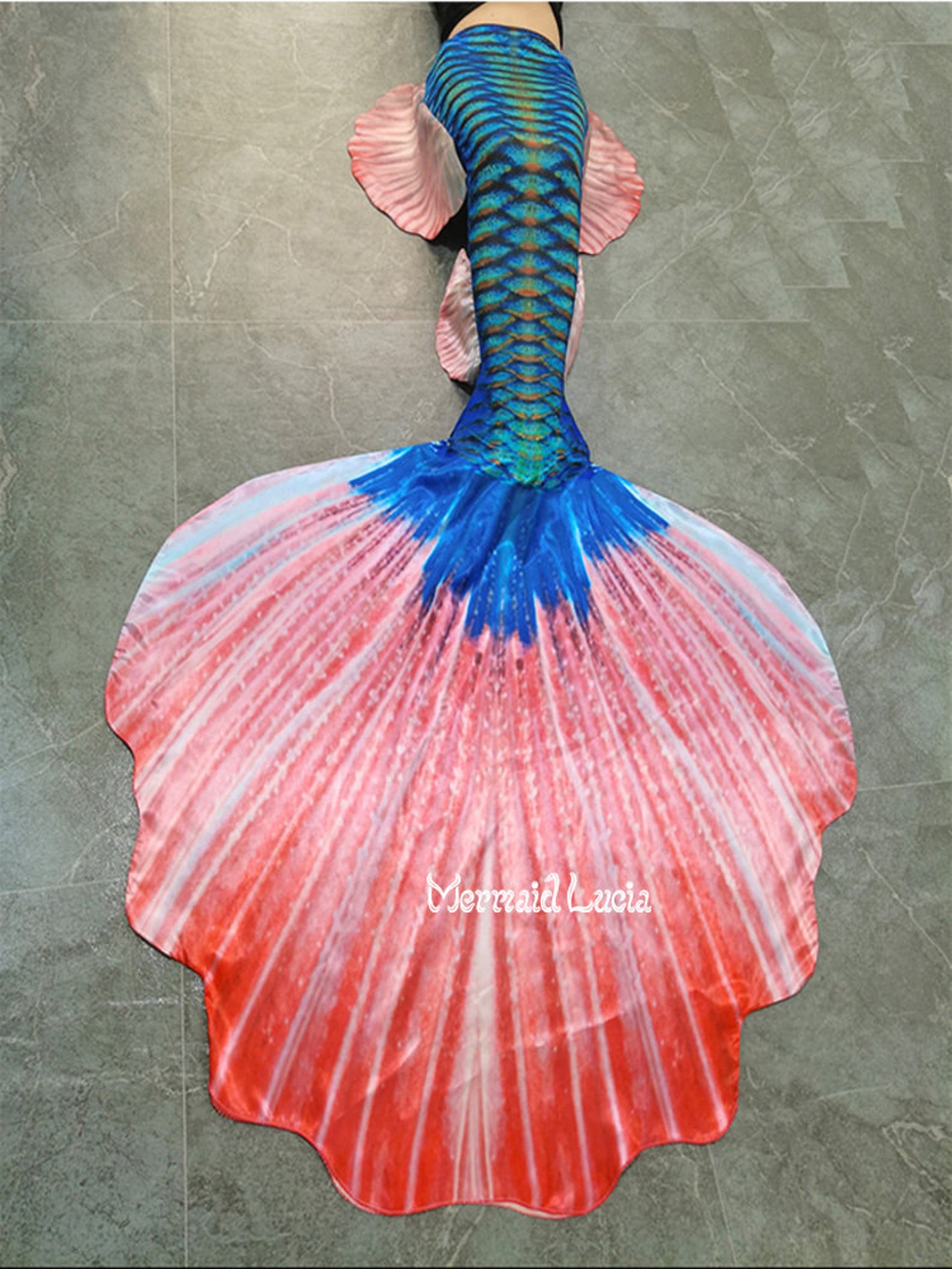 HANDMADE Big Koi Fluke Synthetic Silk Reflective Fabric Mermaid Tail - Etsy
