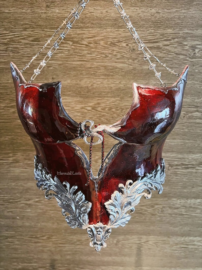 Blood Red Armour Resin Mermaid Corset Bra Top Cosplay Costume - Etsy UK