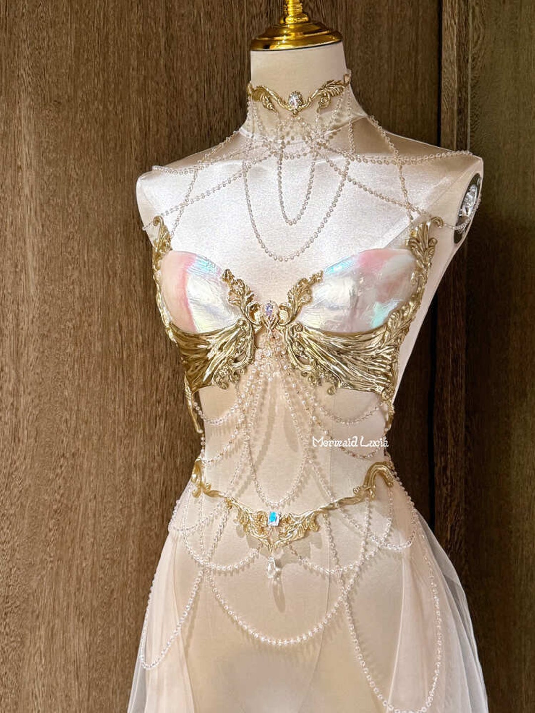 Noblewoman Resin Porcelain Mermaid Corset Bra Top Cosplay Costume ...