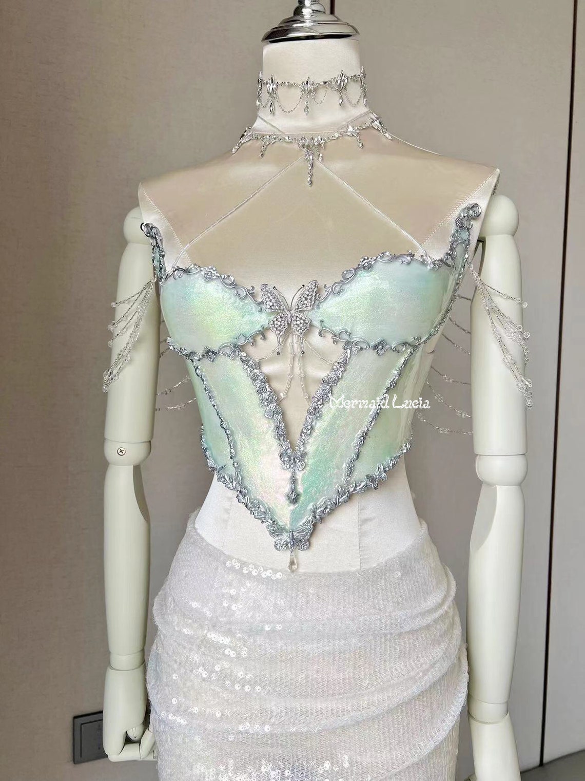 Crystal Fairy Butterfly Resin Mermaid Corset Bra Top Cosplay - Etsy