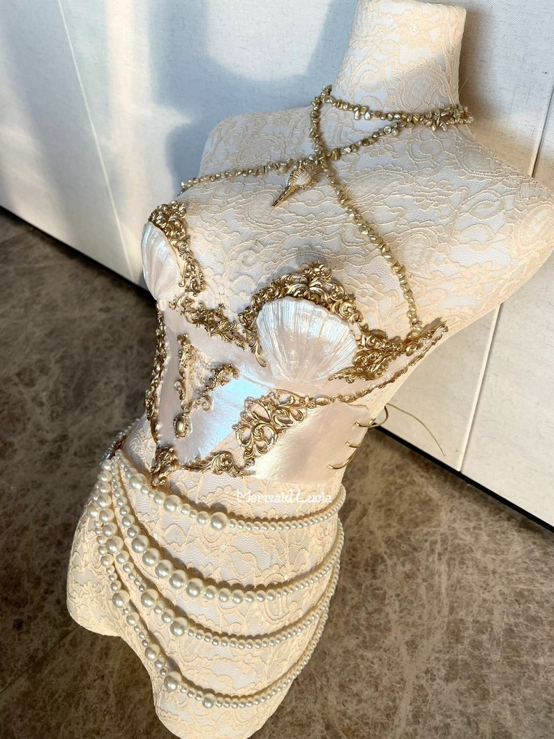 Vintage Palace Shell Resin Mermaid Corset Bra Top Cosplay - Etsy