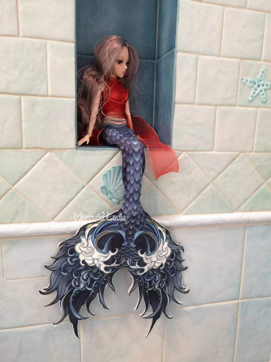 Water Blue Peacock Mermaid Merman Tail - Etsy