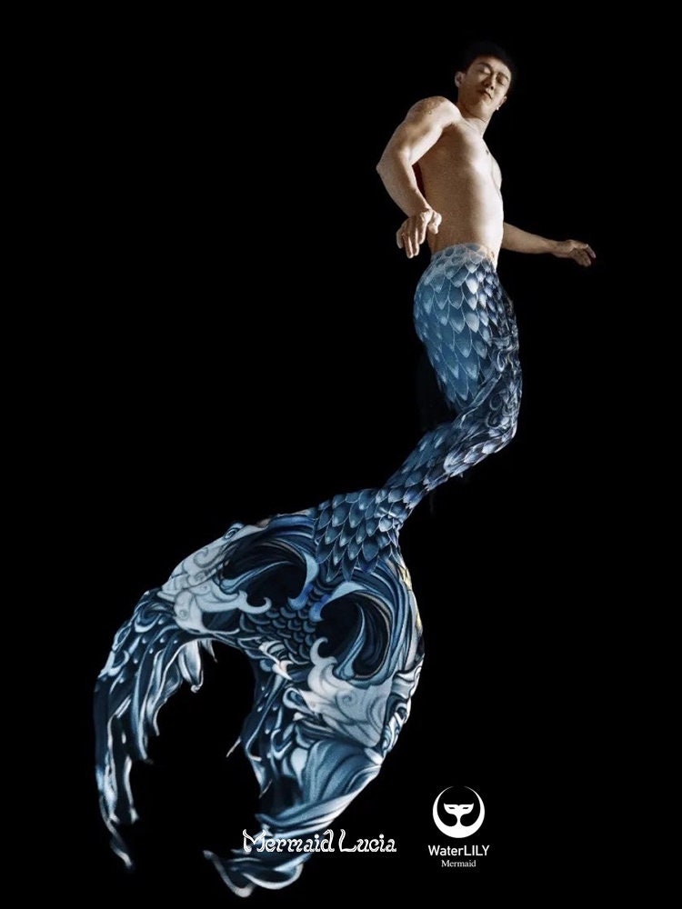 Water Blue Peacock Mermaid Merman Tail - Etsy