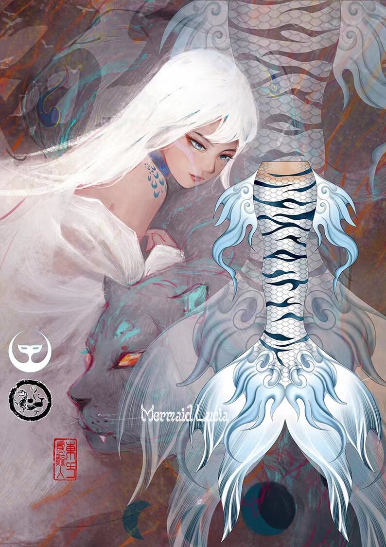 Tiger Stripes Mermaid Merman Tail - Etsy