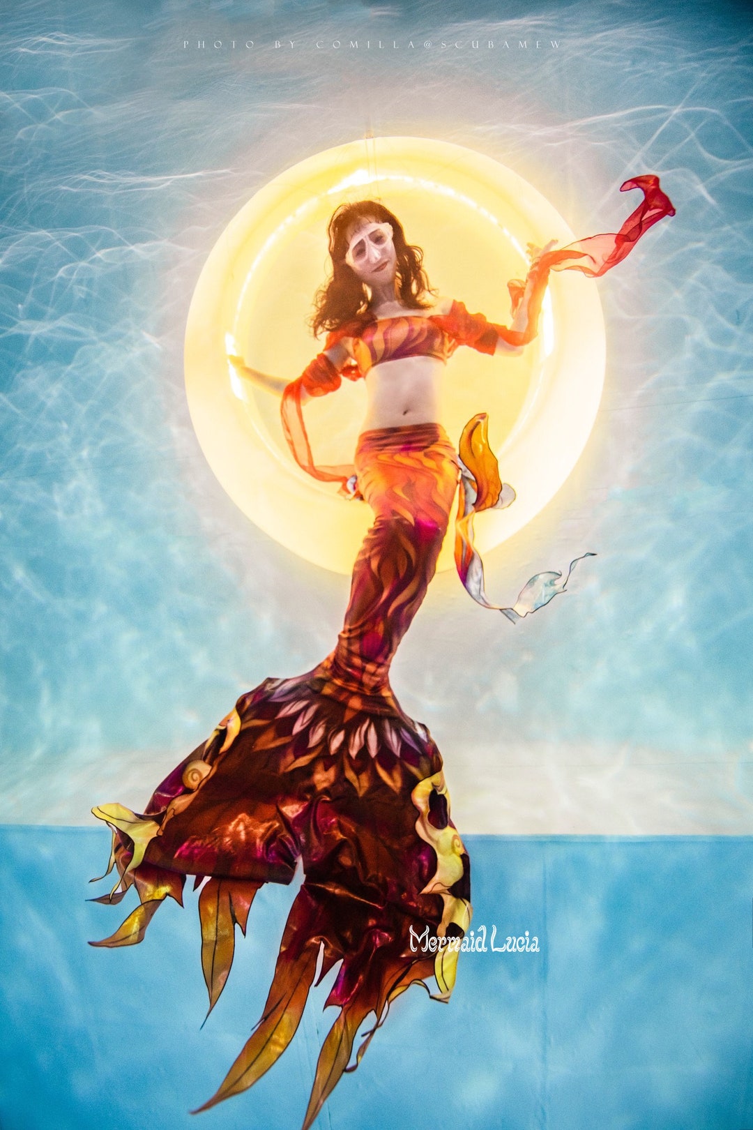 Water Red Peacock Mermaid Merman Tail - Etsy