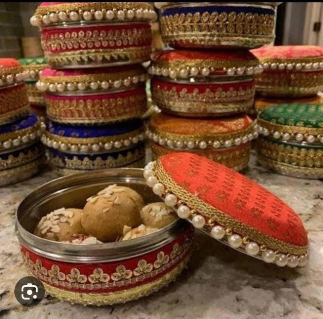 5handmade Steel Ladoo Boxes for Gifting/guest Favours Invitation Return ...