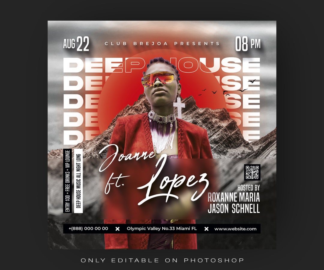 DJ Flyer Template Club Flyer Party Invite Flyer Rapper - Etsy