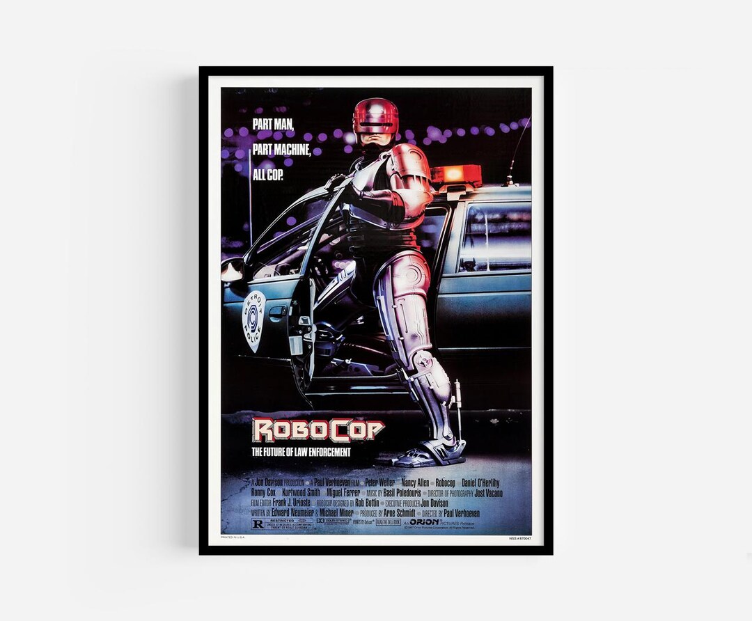 Robocop Movie Poster, Retro 1987 Sci-fi Print, Cyberpunk Wall Art ...