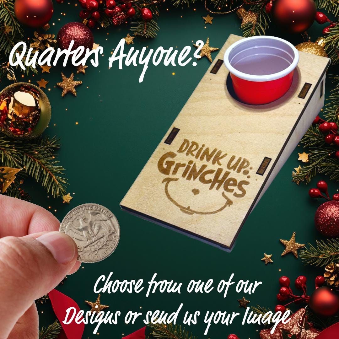 Quarters Drinking Game Board – Fun Christmas Party Game for Adults, Elf ...