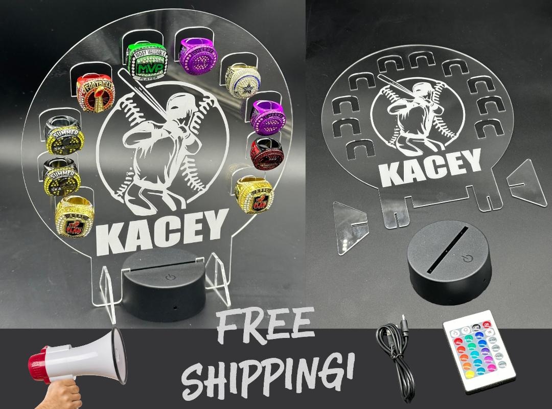 Custom Championship Ring Holder Light up Display Kids Trophy Night ...
