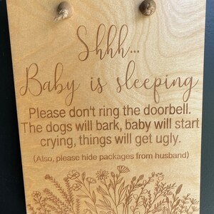 Sleeping Baby Door Sign/ Quiet Door Sign/ Do Not Disturb Sign - Etsy