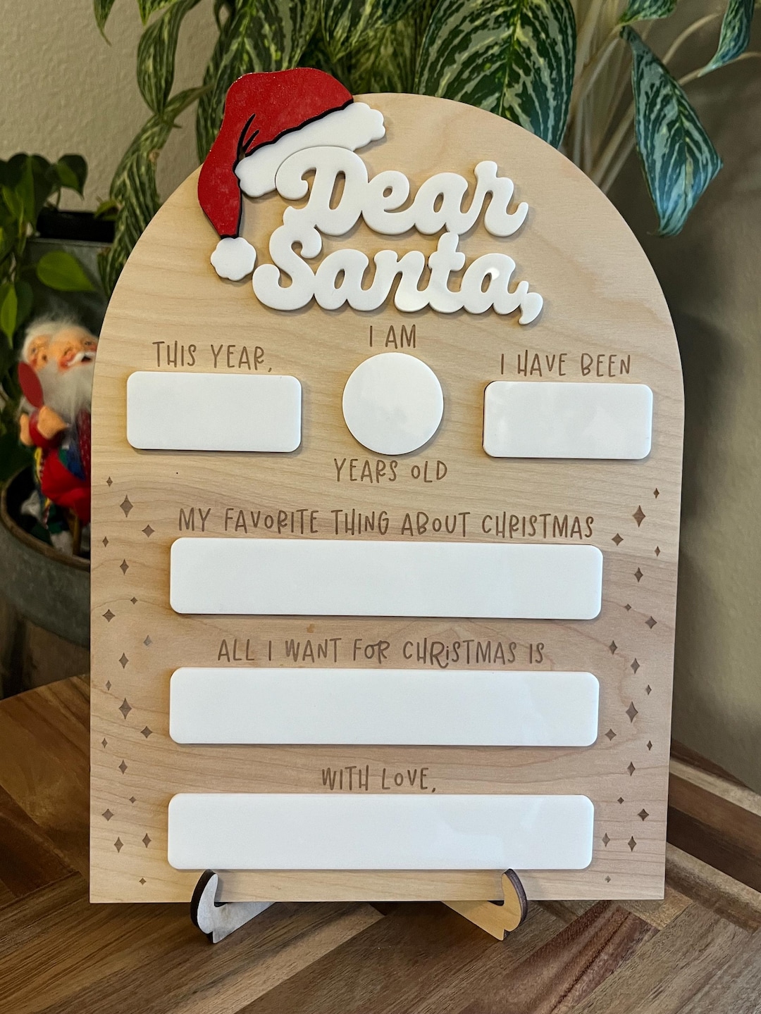 Dear Santa Sign/ Dear Santa Whiteboard Sign/ Dear Santa Dry Erase Board ...