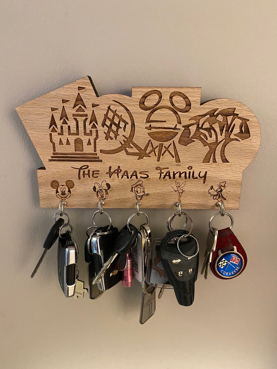 Personalized Parks Key Holder Key Rack Handmade Solid Oak - Etsy