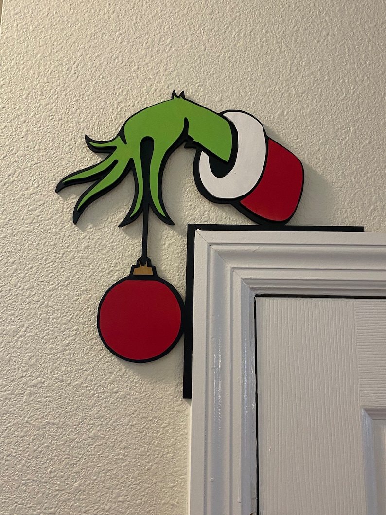 Hand Painted Mean One Door Topper - Etsy