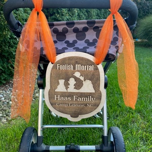 Personalized Theme Park Sign for Stroller ID Tags Stroller Name Plates ...