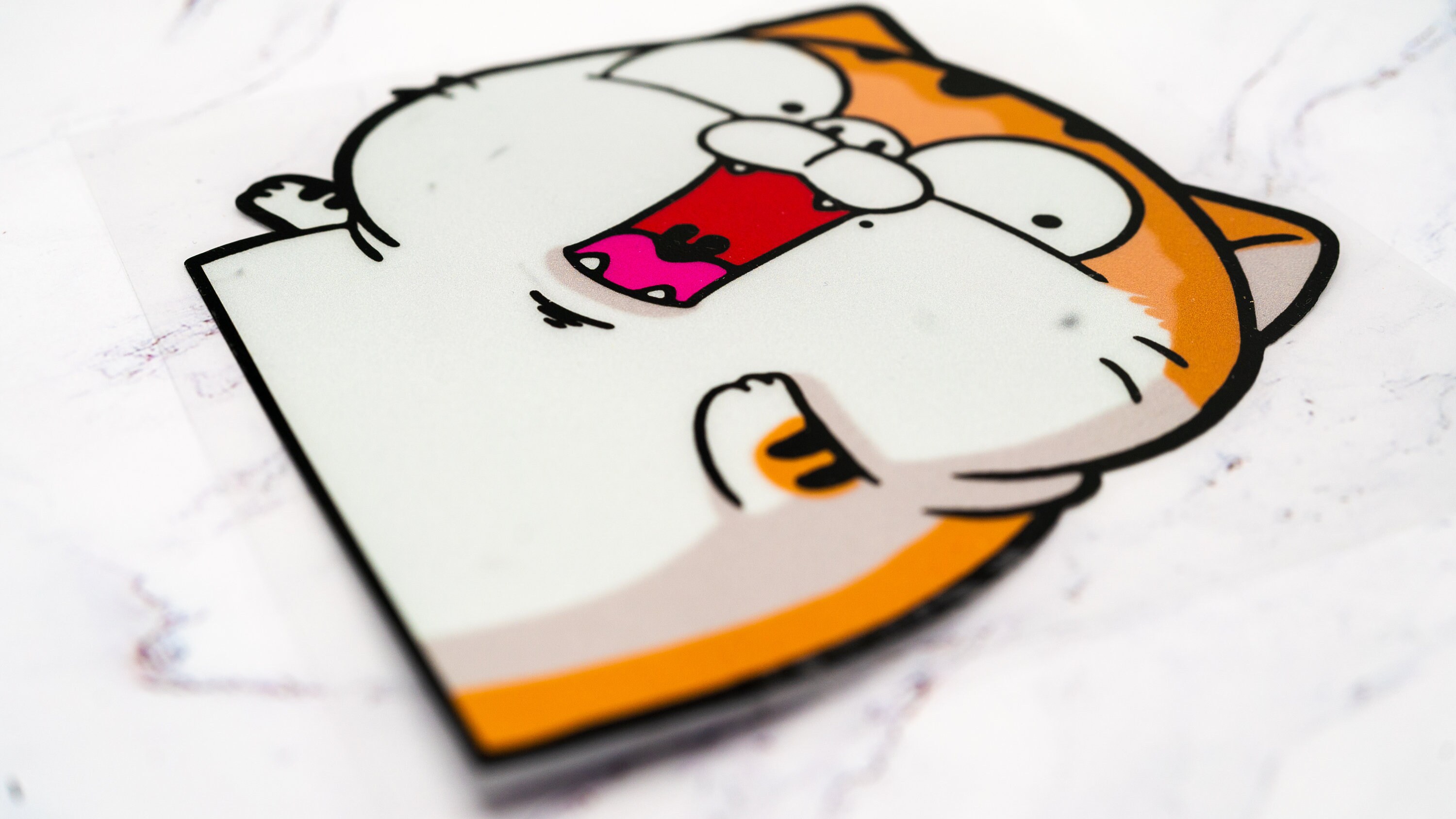 Cute Scared Cat Sticker Peeker - Etsy