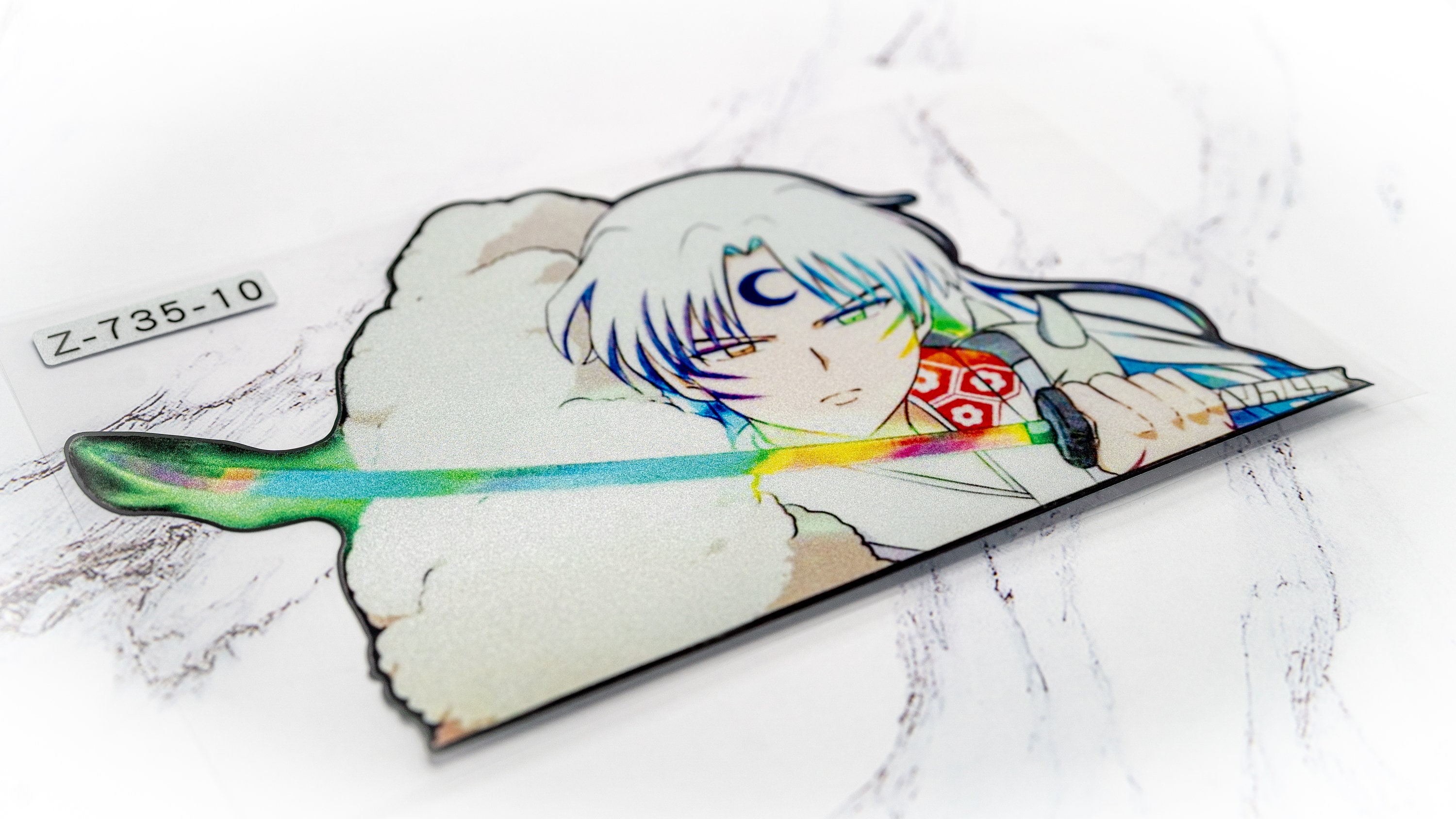 Anime Reflective Moon Sword Peeker Sticker - Etsy