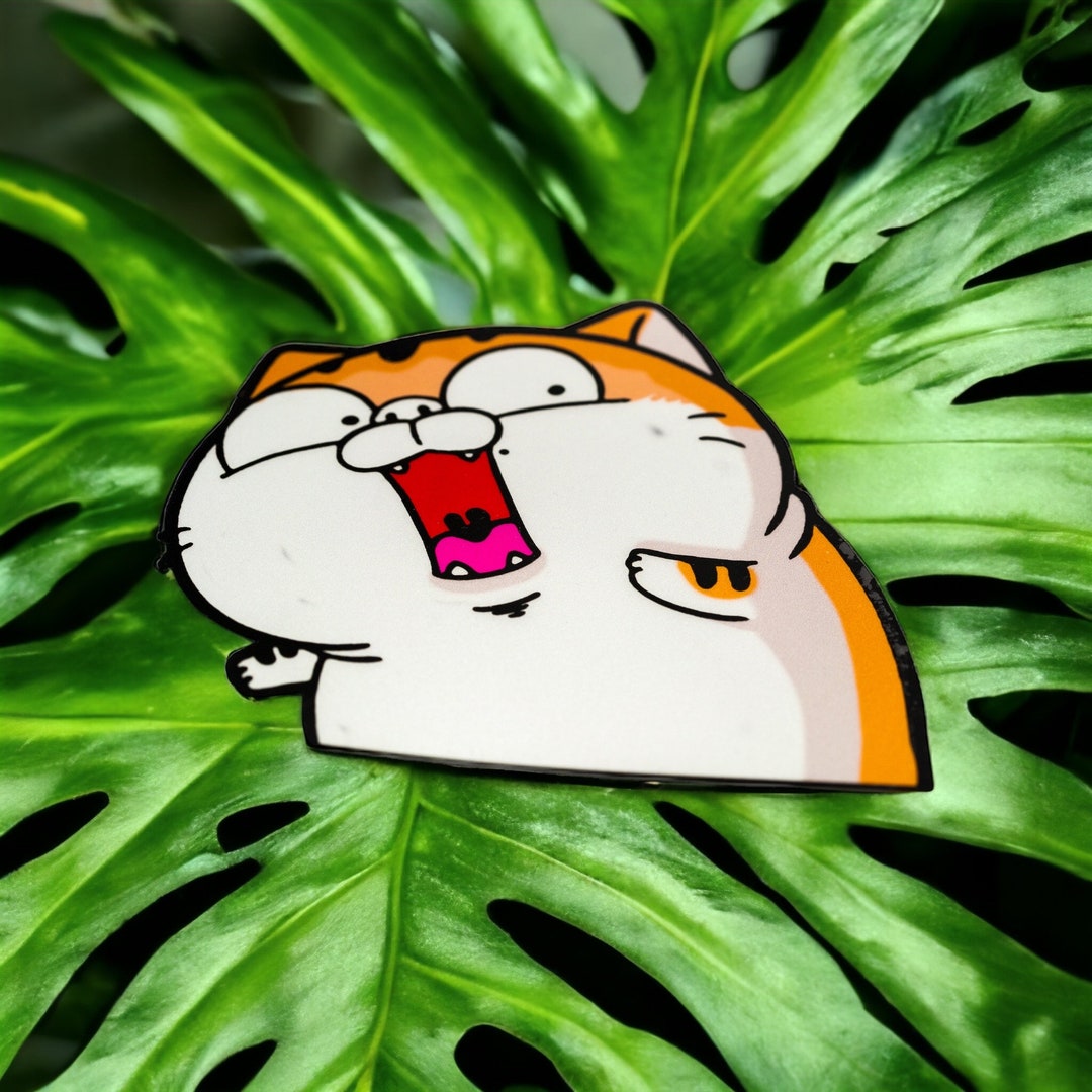 Cute Scared Cat Sticker Peeker - Etsy