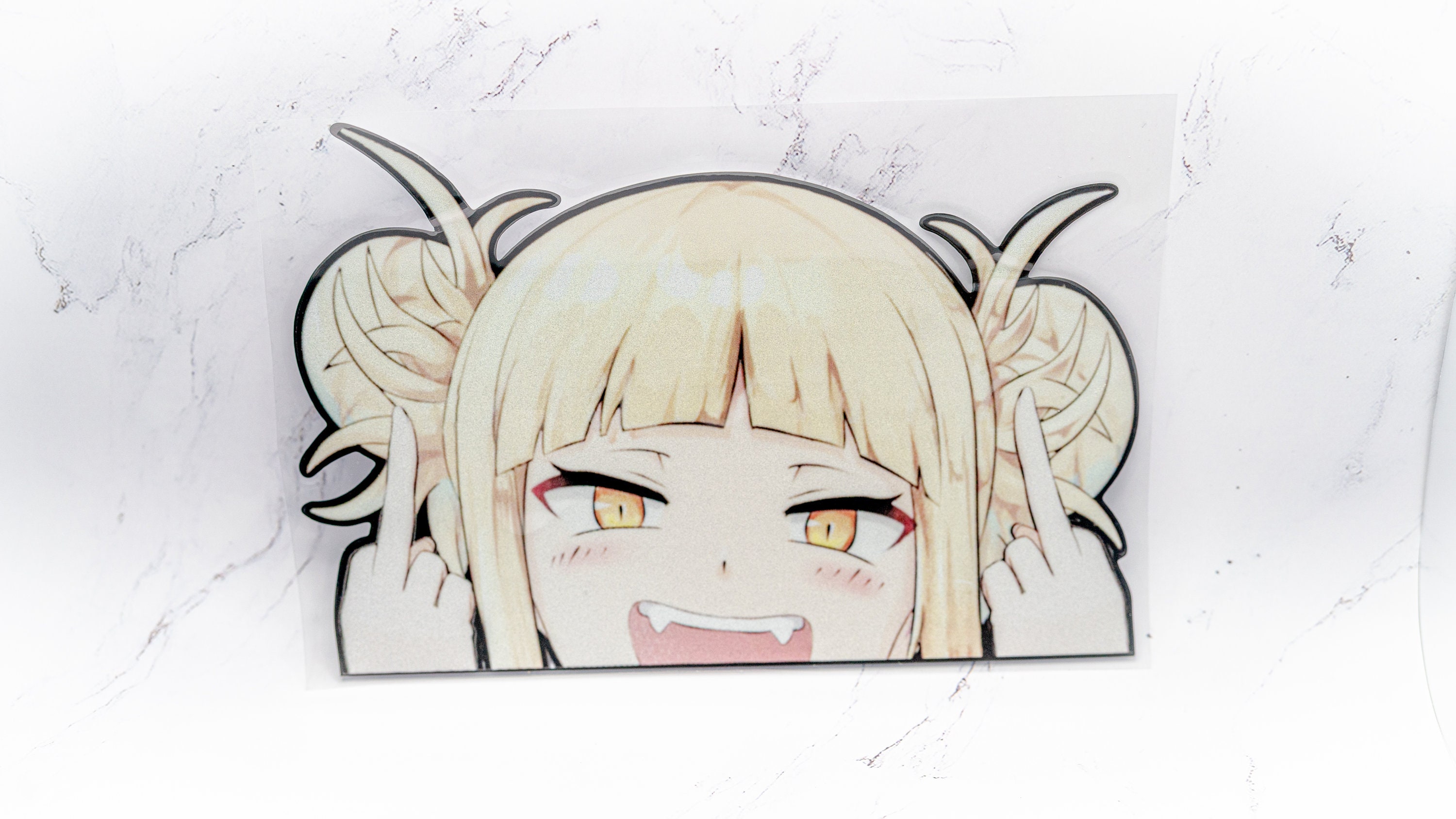 Anime Middle Fingers Hero Peeker Sticker - Etsy