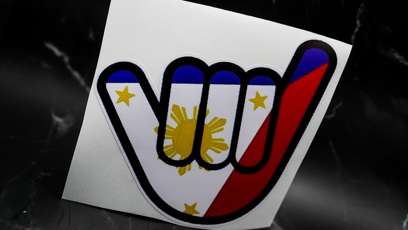 Filipino Flag Shaka Sticker - Etsy