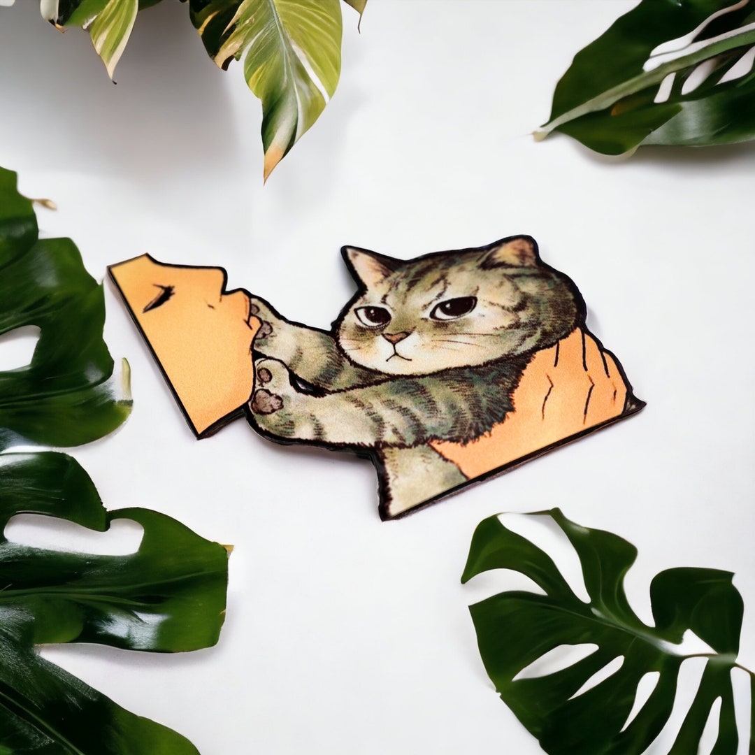 Cute Unamused Cat Sticker Peeker - Etsy