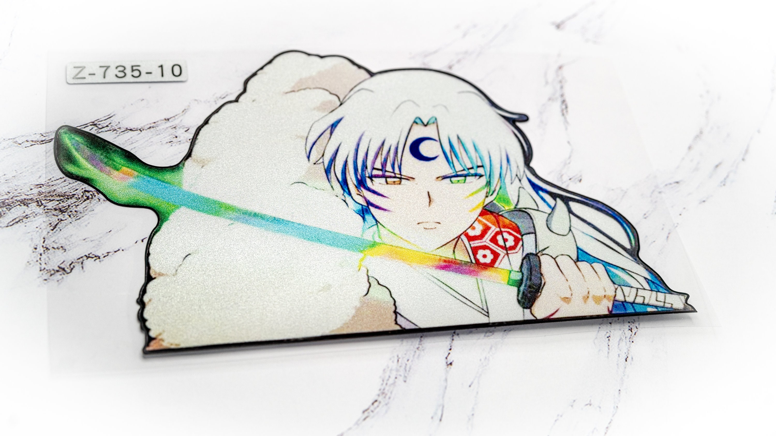 Anime Reflective Moon Sword Peeker Sticker - Etsy