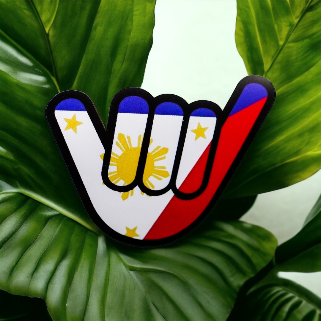 Filipino Flag Shaka Sticker - Etsy