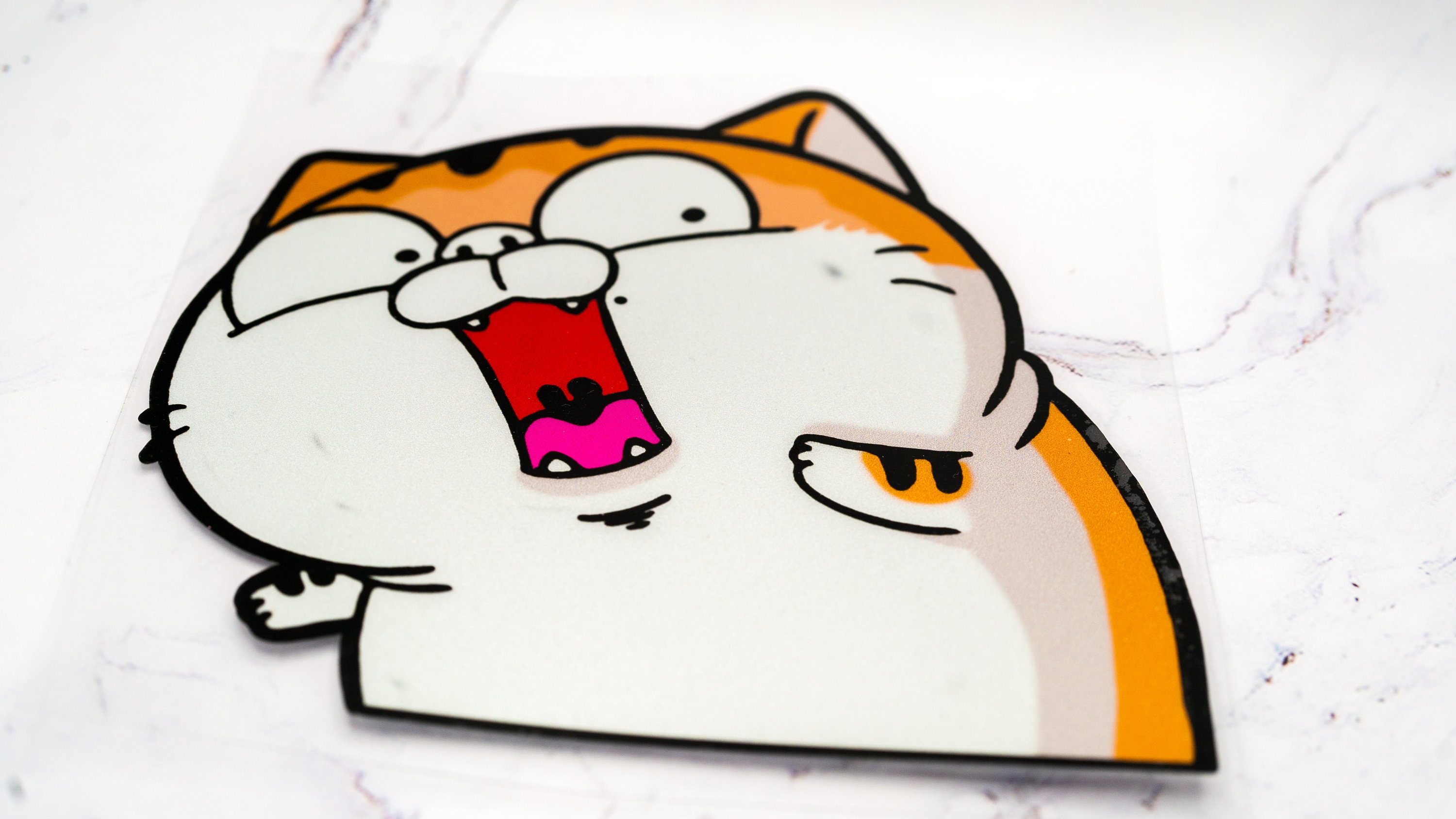 Cute Scared Cat Sticker Peeker - Etsy