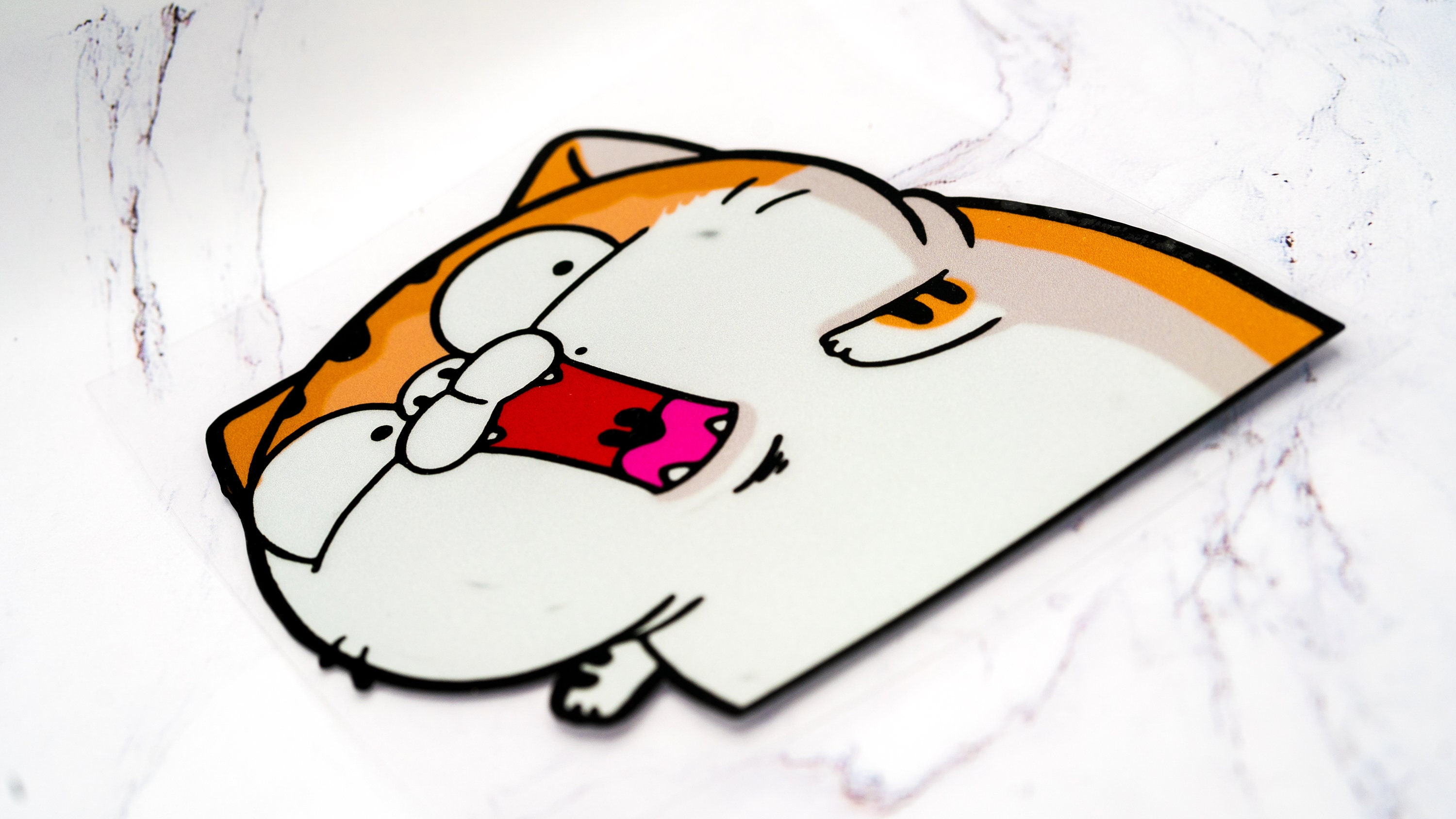 Cute Scared Cat Sticker Peeker - Etsy